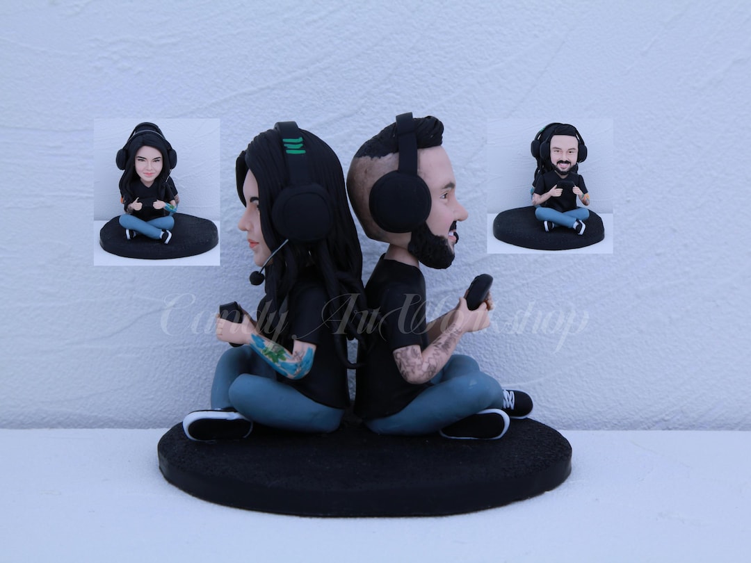 Custom Gamer Couple Bobblehead, Personalized Gamer Husband Gift, Game ...