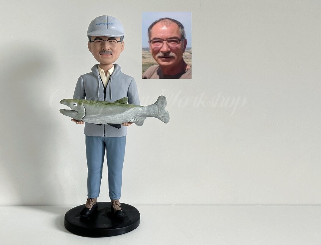 Fishing Bobblehead Custom, Personalized Fathers Day Gift, Fly Fishing ...