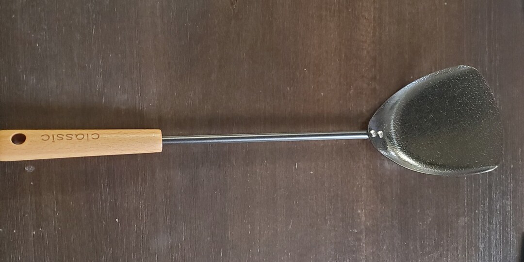 Flat Turner - Titanium Coated Cast Iron With Beechwood Handle - Etsy