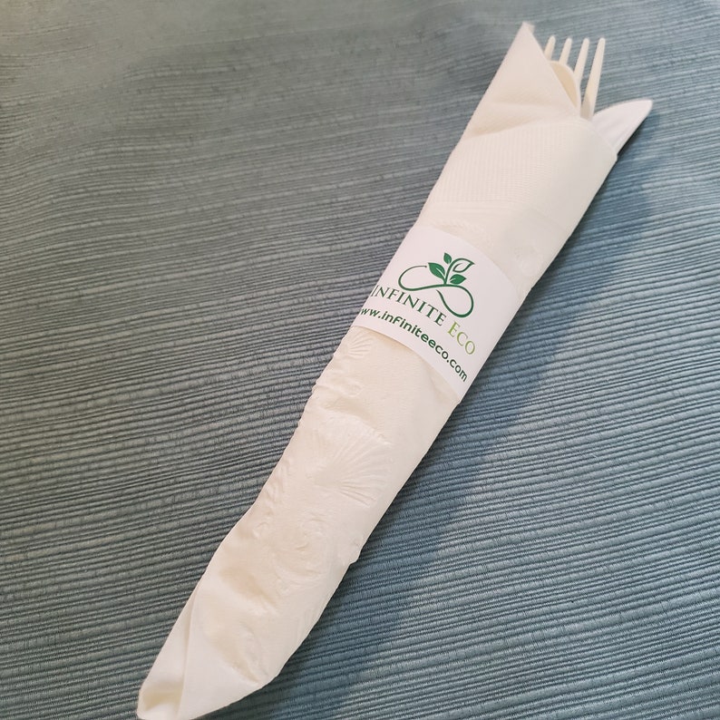 50 Count Individually Napkin Wrapped Biodegradable Cutlery Sets - Etsy