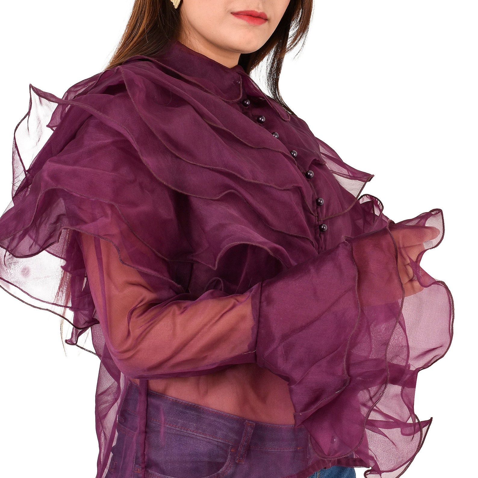 Designer Organza Shirt Etsy