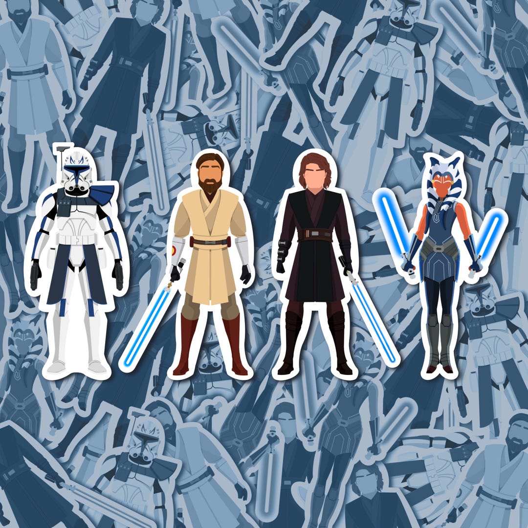 Heroes of the Republic Stickers | Ahsoka | Anakin | Obi Wan | Captain ...