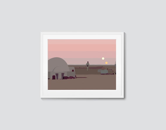 Twin Suns Luke Skywalker A New Hope Star Wars Minimalist | Etsy