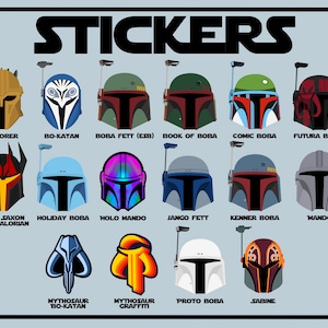 Star Wars Mandalorian Vinyl Stickers | Mando | Boba Fett | Bo-katan ...