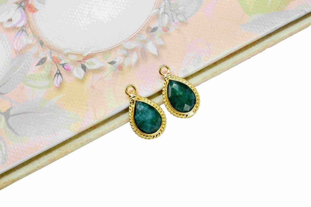 Emerald Gemstone Connectors Jewelry,emerald Faceted 7x10mm Pear Shape ...