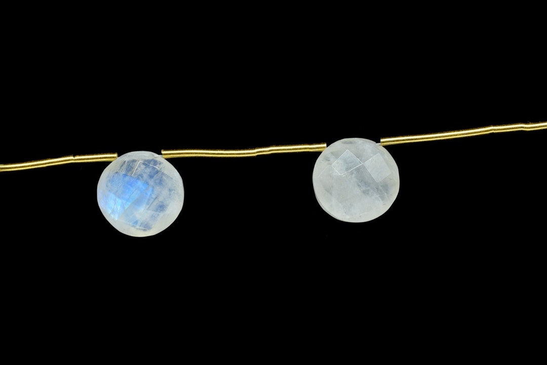 Moonstone 10mm Coin Faceted Beads,rainbow Moonstone Coins Shape ...