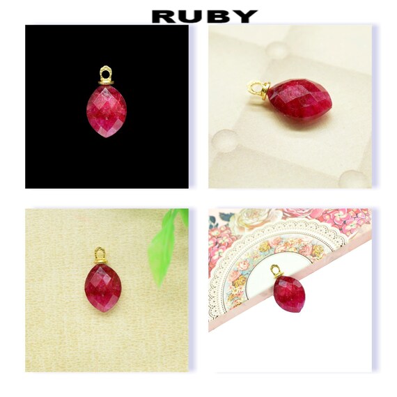 Ruby Gemstone 10x13mm Eye Shape Shape Connectorsruby Faceted - Etsy