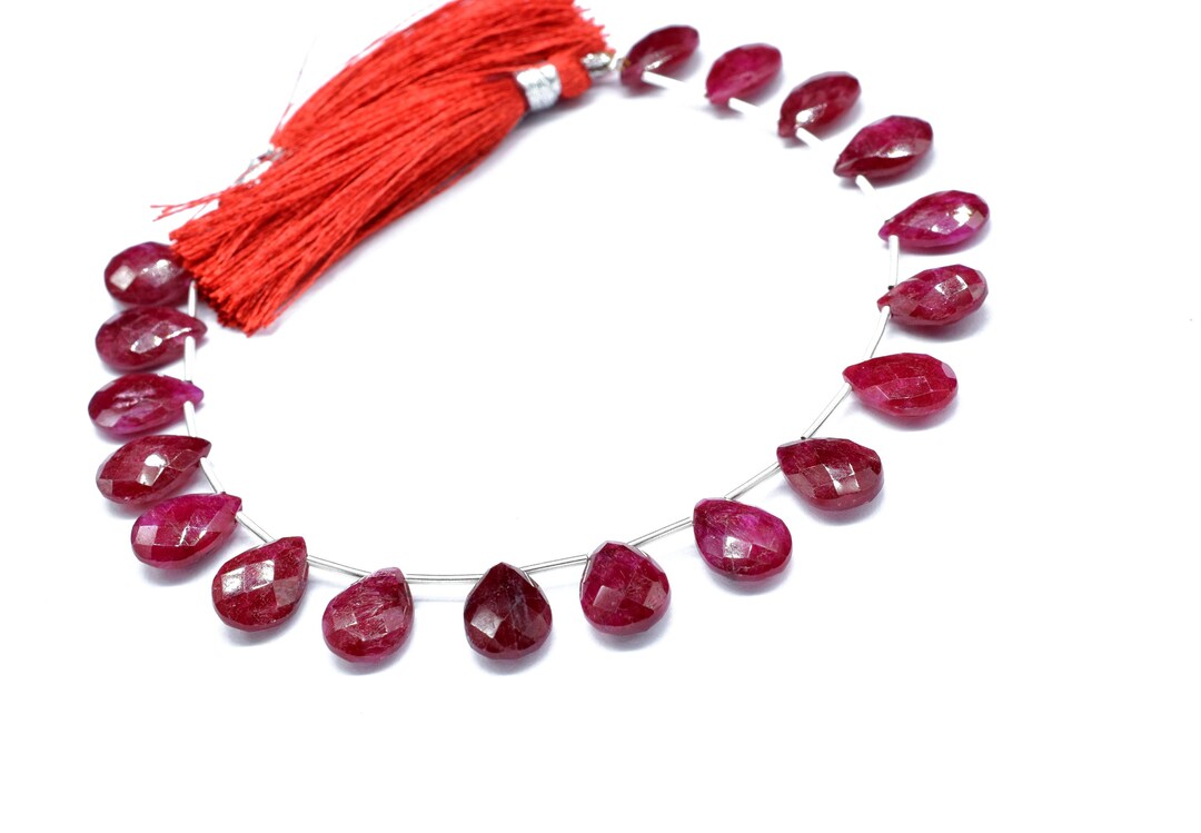 Natural Ruby Gemstone Teardrop Shape Briolette,ruby 9x13 Briolette,ruby ...