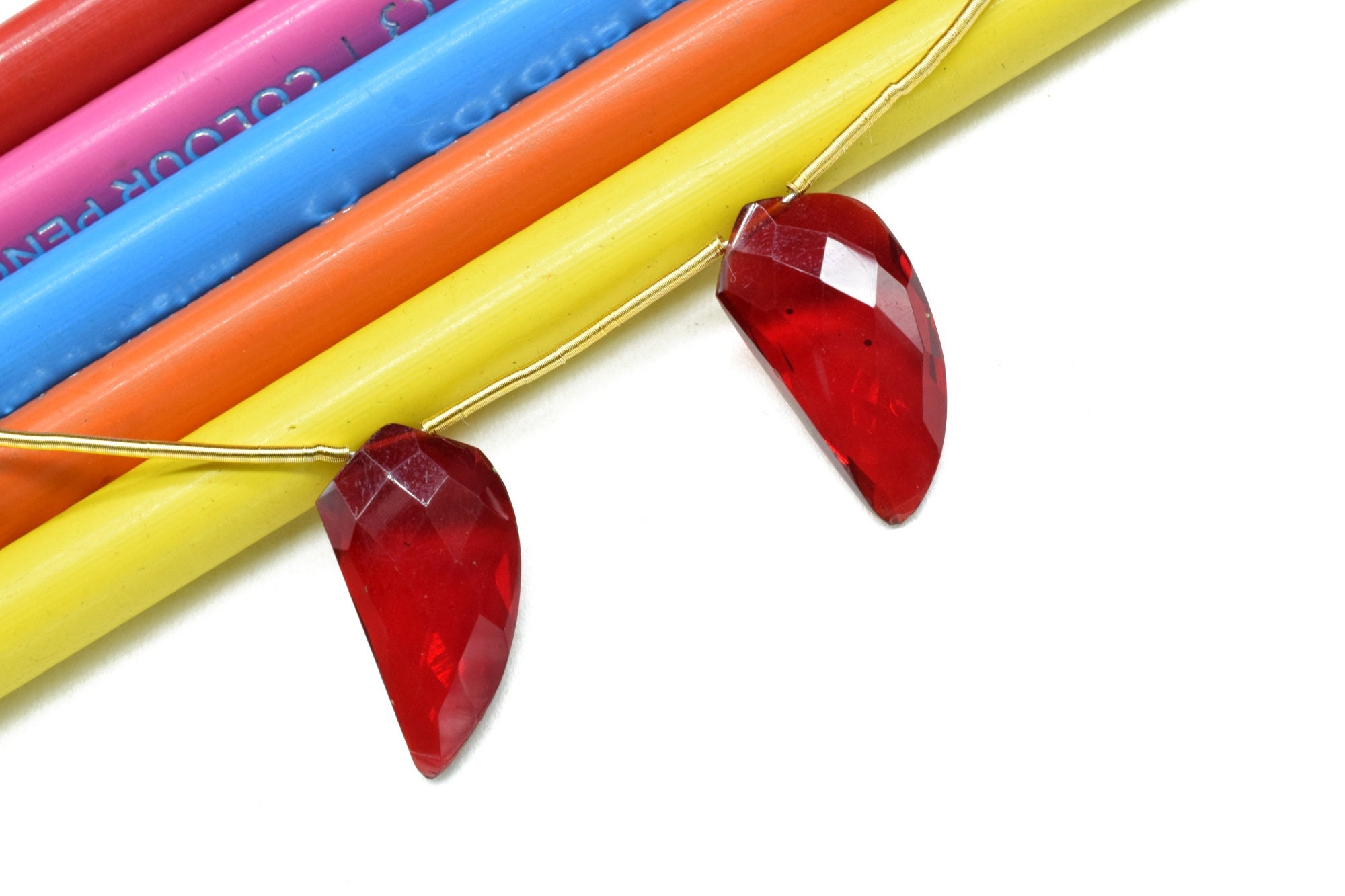 Garnet 10x20mm Horn shape beadsShark Tooth Shape faceted | Etsy