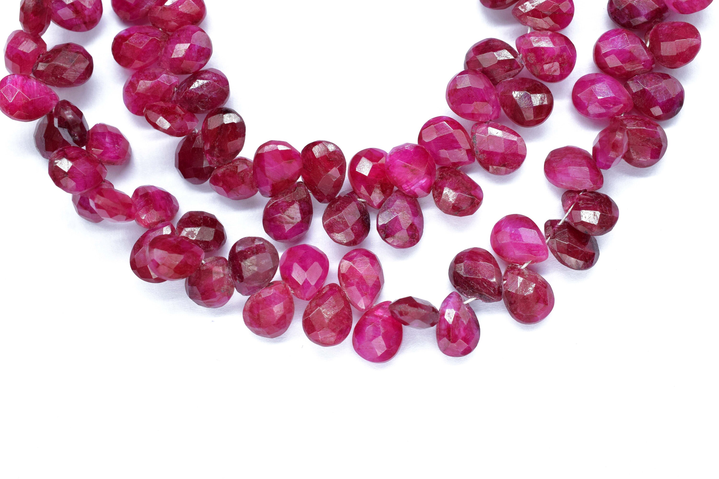 Ruby Faceted Pear Shape Briolettes Strand 6x8mm Teardrop Ruby - Etsy