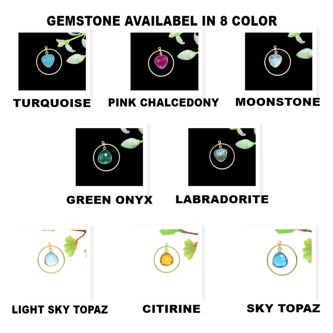 Gemstone Circle Components,gemstone Trillion Bezel Pendant,beads ...