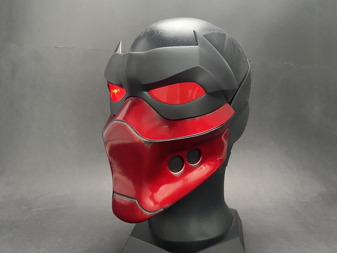 Custom Mask Red Hood Cosplay Mask Jason Todd Half Face Mask Red Hood ...