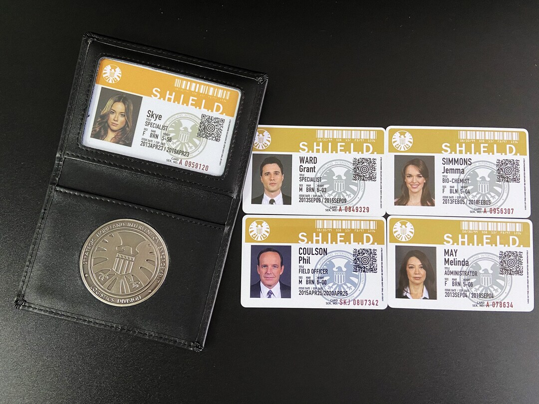 Shield ID Card, S.H.I.E.L.D. Wallet With Metal Badge, ID Card Holder ...