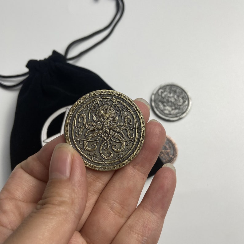 Cthulhu Coin Call of Cthulhu Lovecraft Coin Elder Gods Deep - Etsy