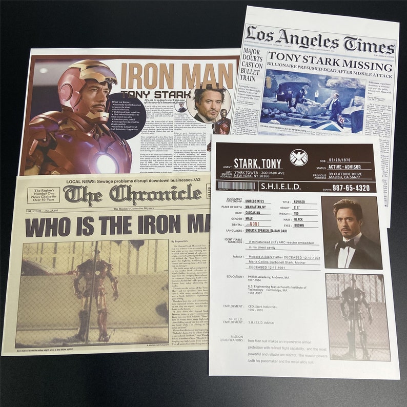 Iron Man Secret File Ironman Files Tony Stark S.H.I.E.L.D. | Etsy