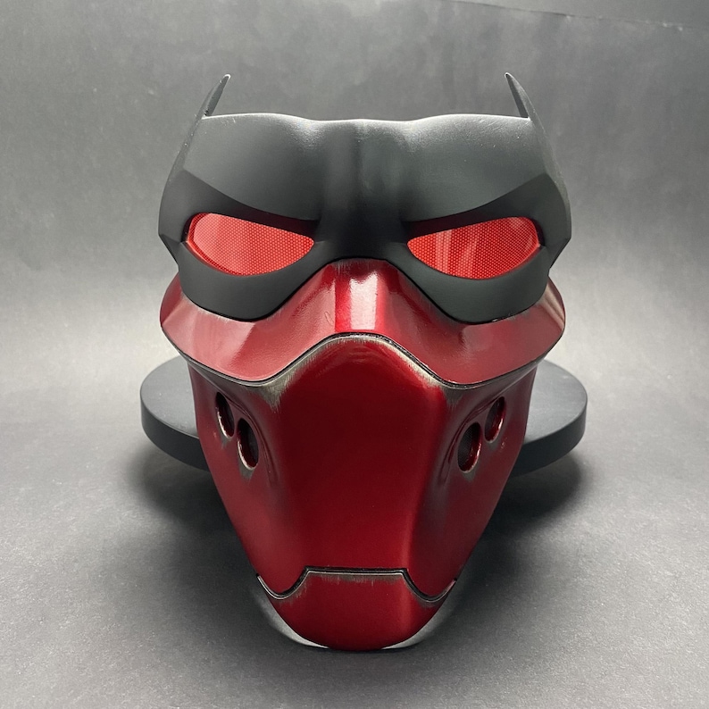 Custom Mask Red Hood Cosplay Mask Jason Todd Half Face Mask Red Hood ...