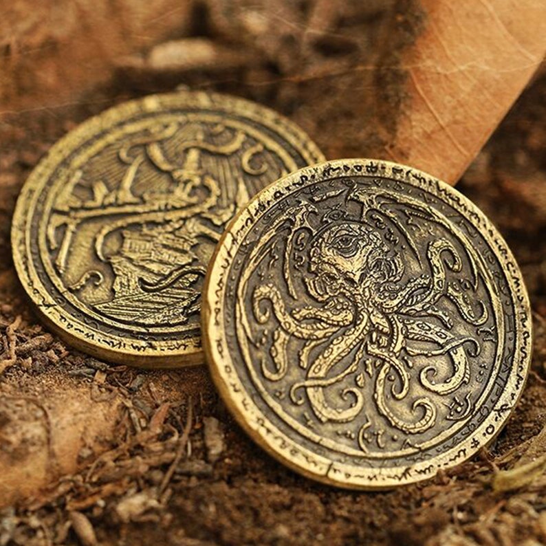 Cthulhu Coin Call of Cthulhu Lovecraft Coin Elder Gods Deep Ones Elder ...