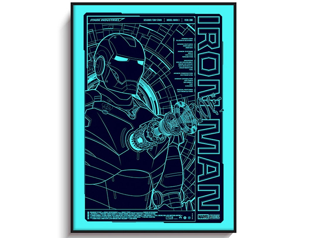 Iron Man Poster Iron Man Frame Tony Stark Poster With Metal Frame ...