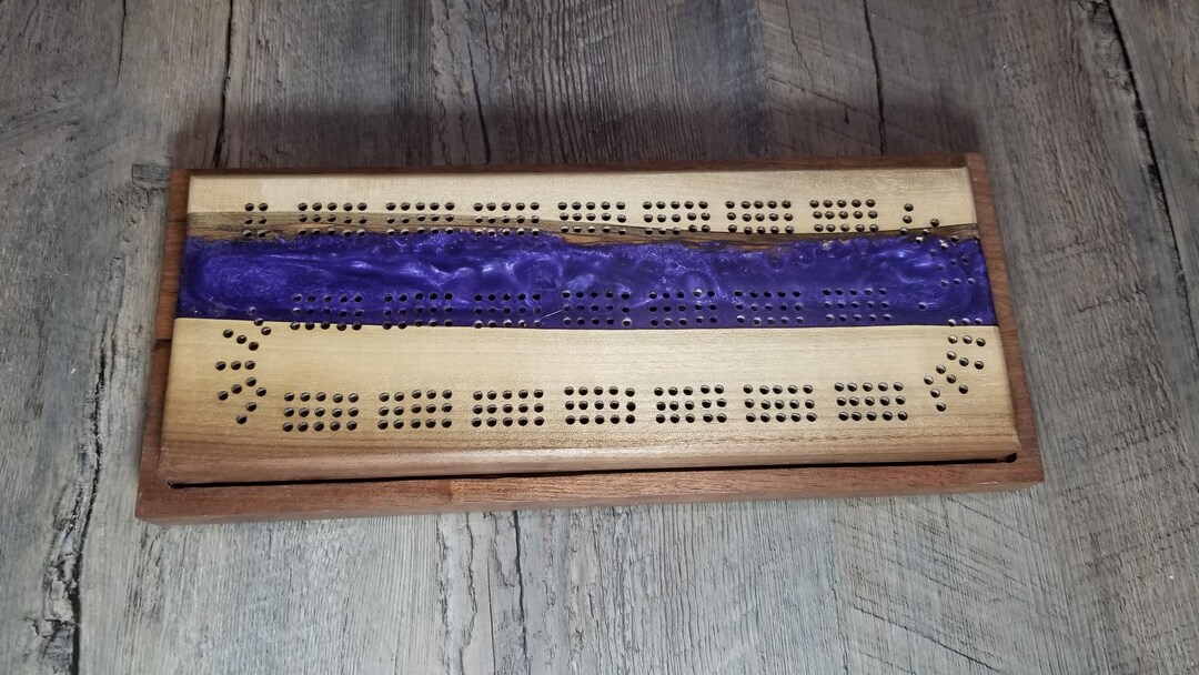 River Cribbage Board metallic Purple - Etsy