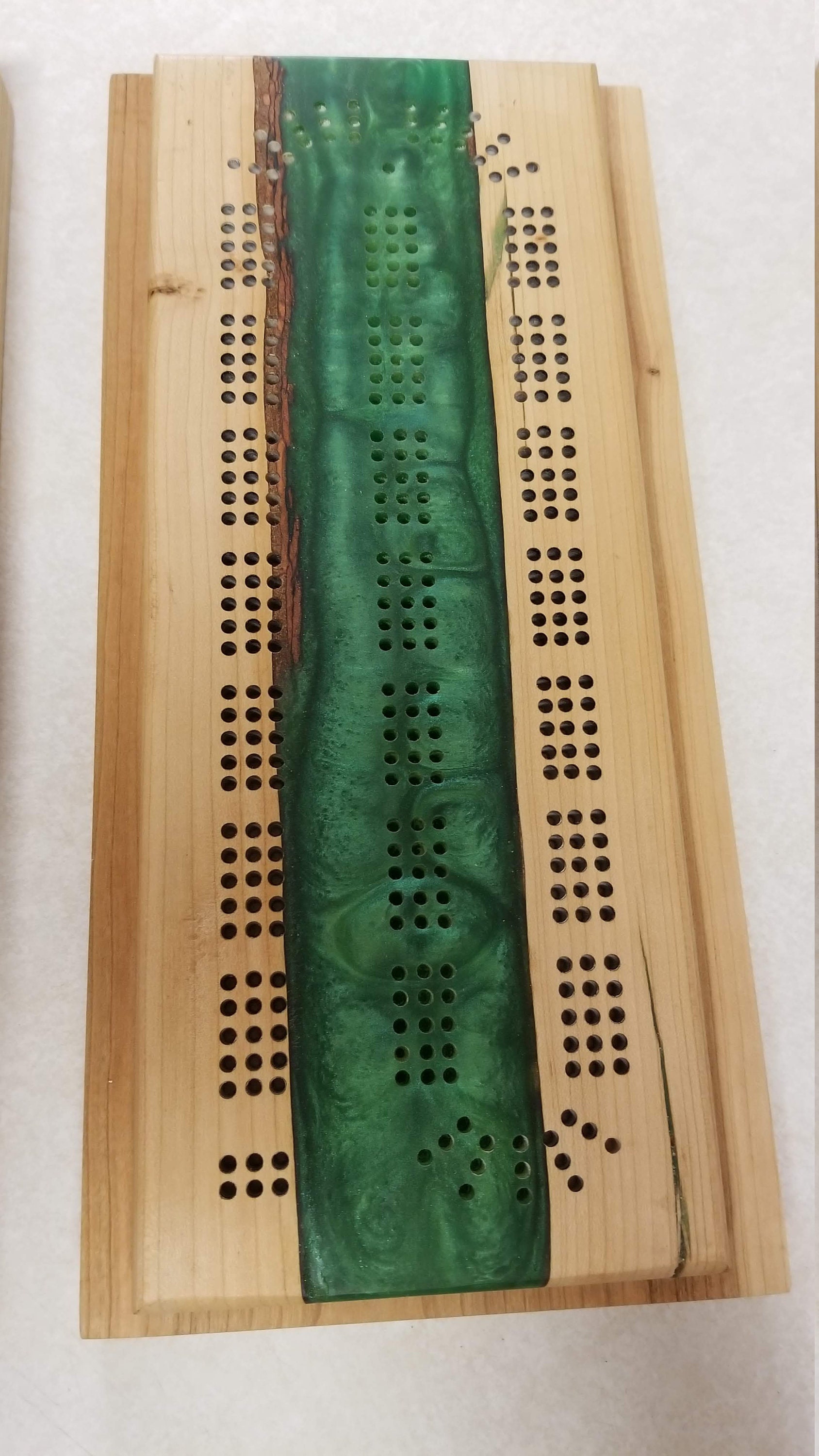 River Cribbage Board metallic Green - Etsy