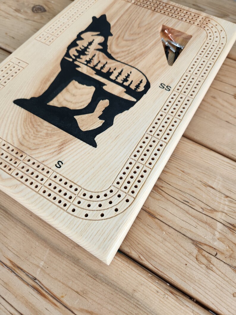 Cribbage Board - Wolf Forest - Etsy