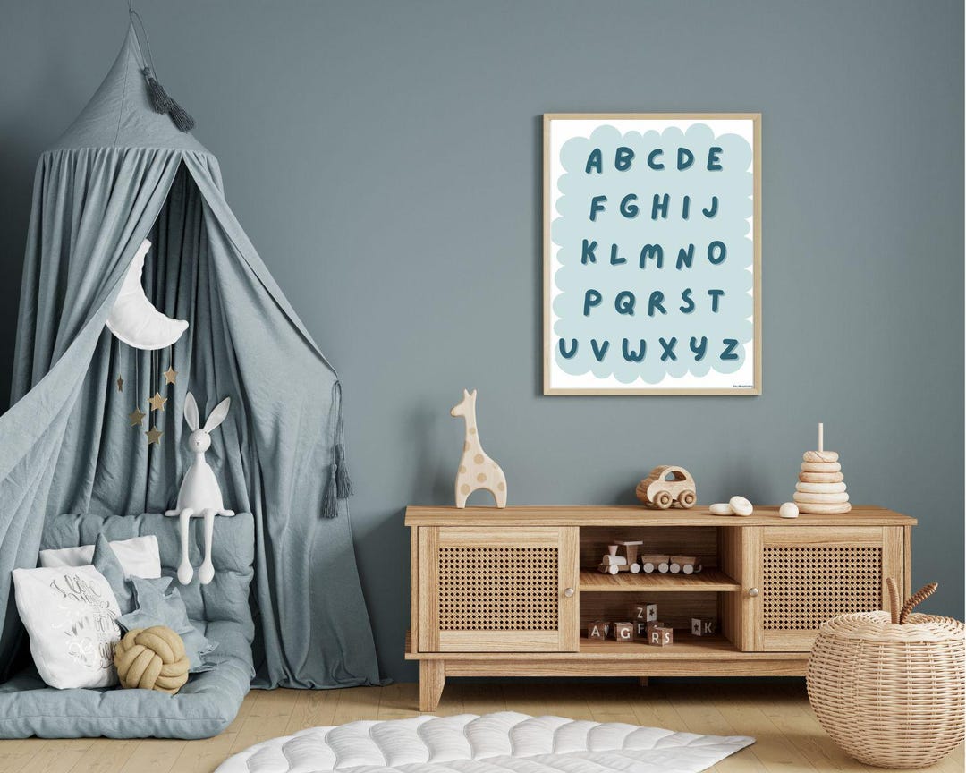 Blue Alphabet Poster Alphabet Print ABC Print Printable Educational ...