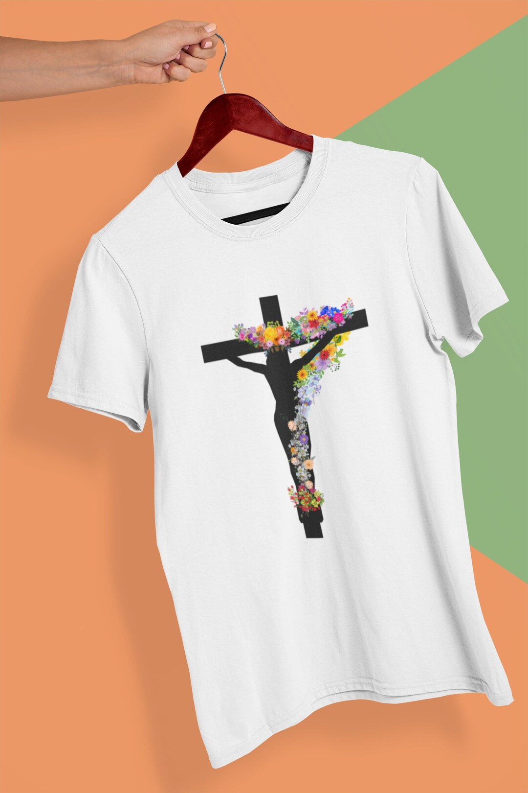 Cross Flower Shirt Christian Cross Shirts Catholic Shirt - Etsy