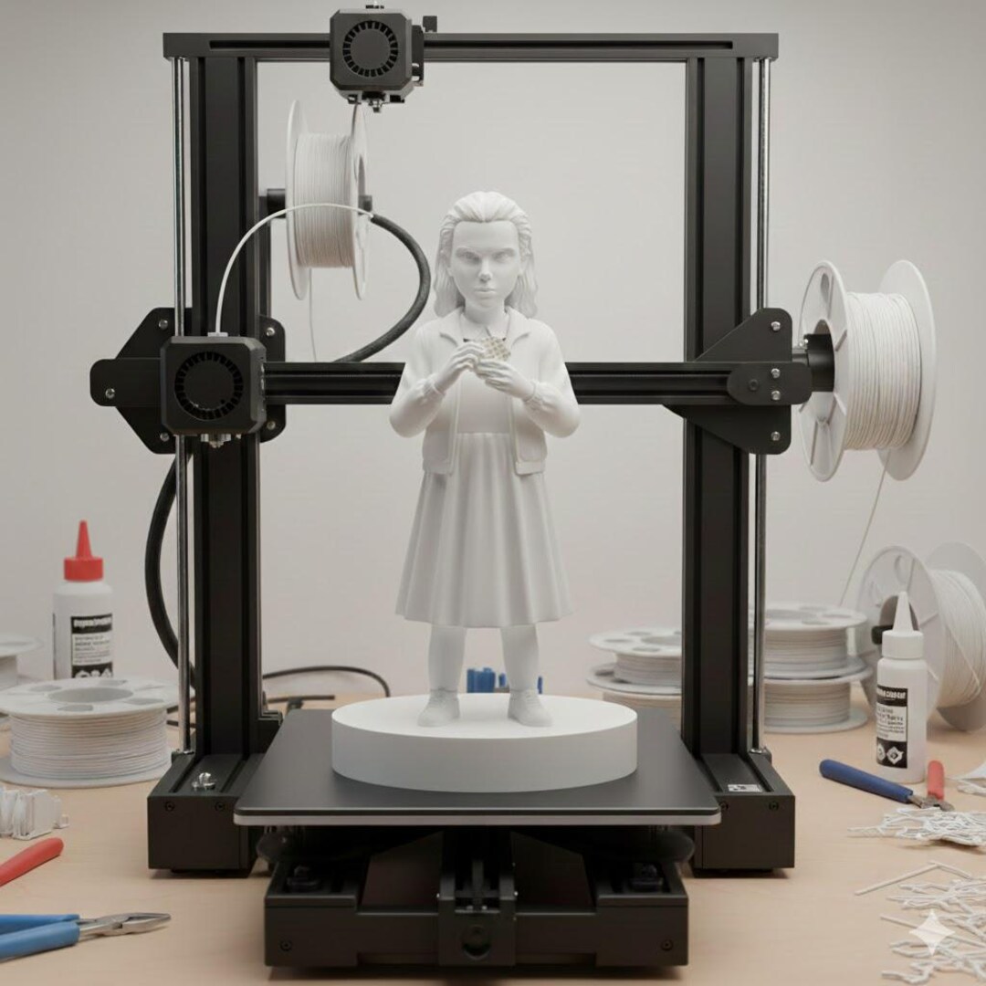 Eleven Inspired Chibi STL | Stranger Style 3D Printed Figurine - Etsy ...