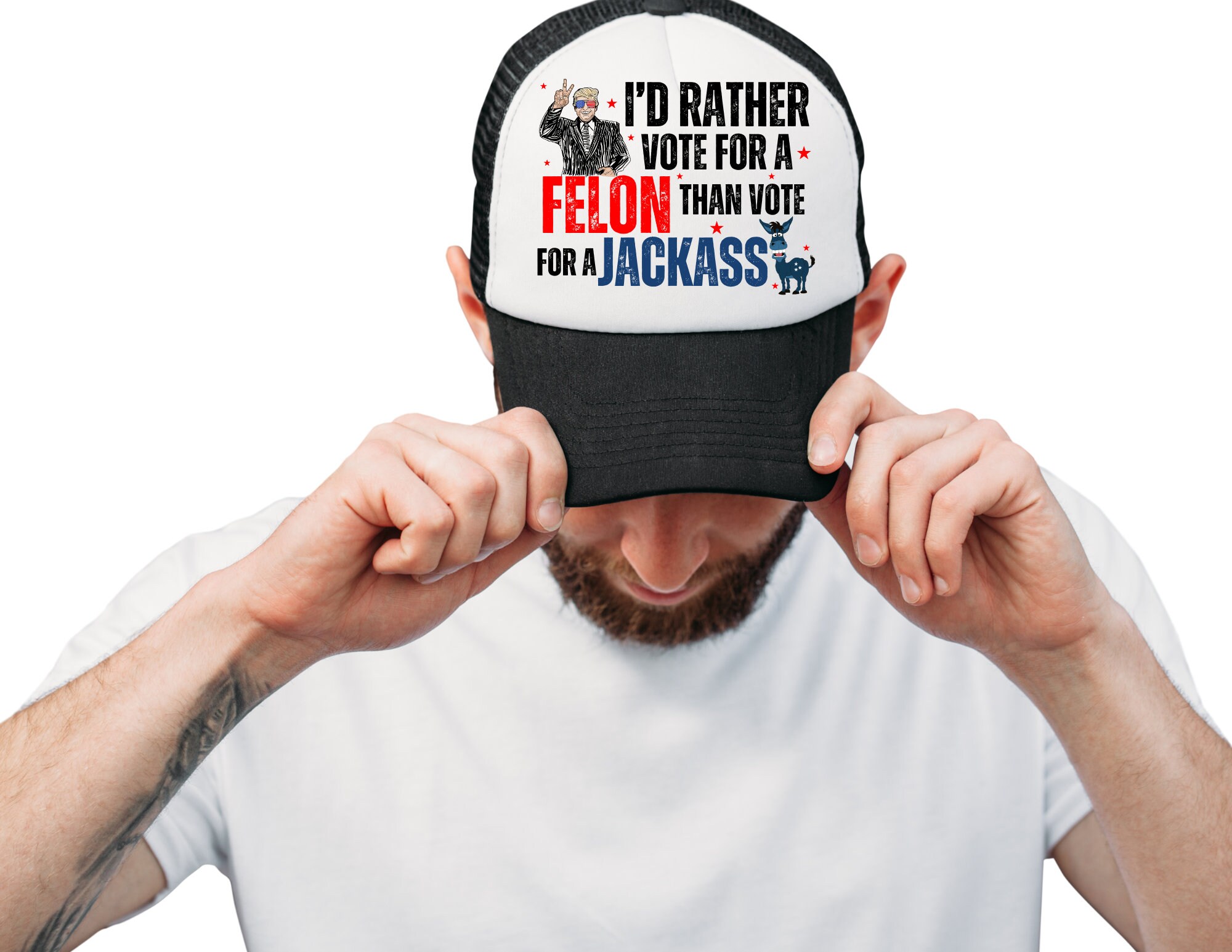 Rather Vote for a Felon Than a Donkey-america-usa-red White and Blue ...
