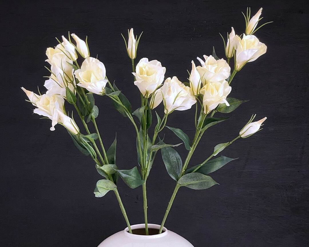 80cm Cream Artificial Faux Lisianthus Stems Faux Wedding Flowers Home ...