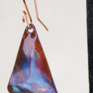 Blue Color Splash Flame Painted Copper Earrings - Etsy