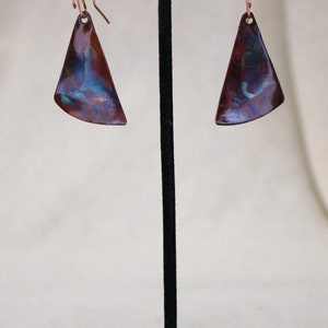 Blue Color Splash Flame Painted Copper Earrings - Etsy