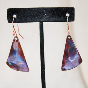 Blue Color Splash Flame Painted Copper Earrings - Etsy