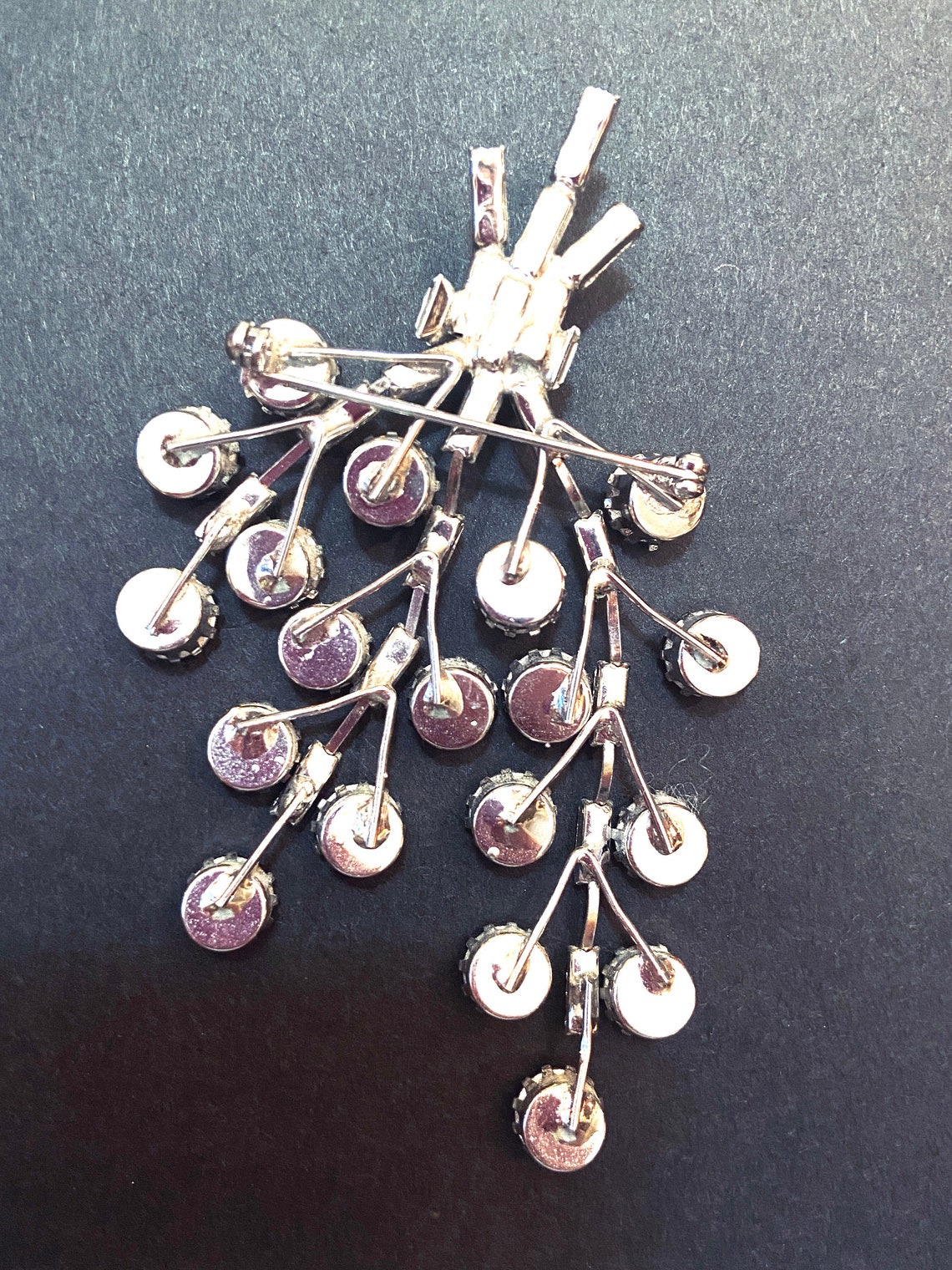 Vintage Style Dripping Rhinestone Waterfall Pin, Maximum Sparkle ...