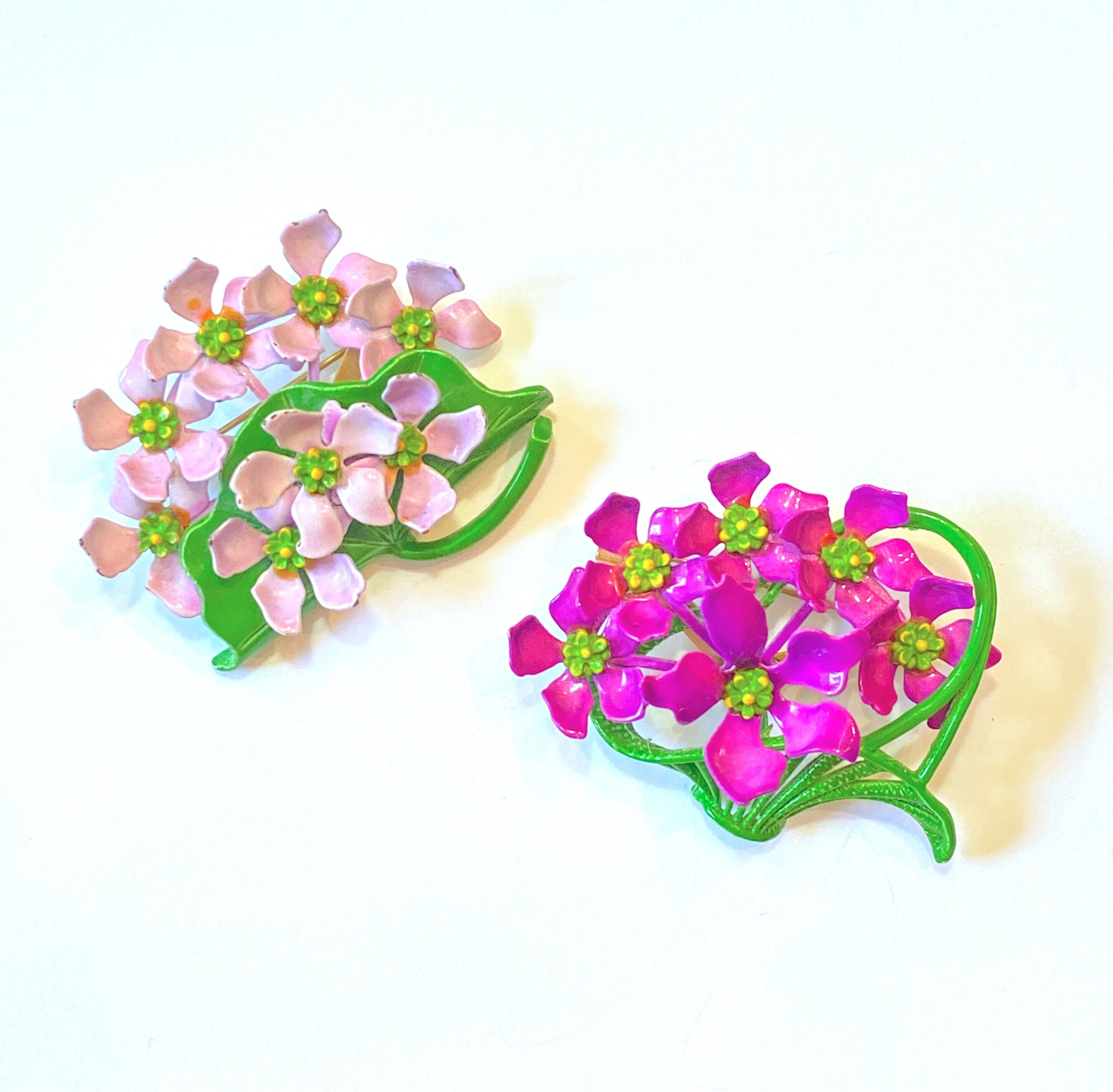 Set of Two Vintage Metal Flower Pins 1960s Era Pin Back One - Etsy
