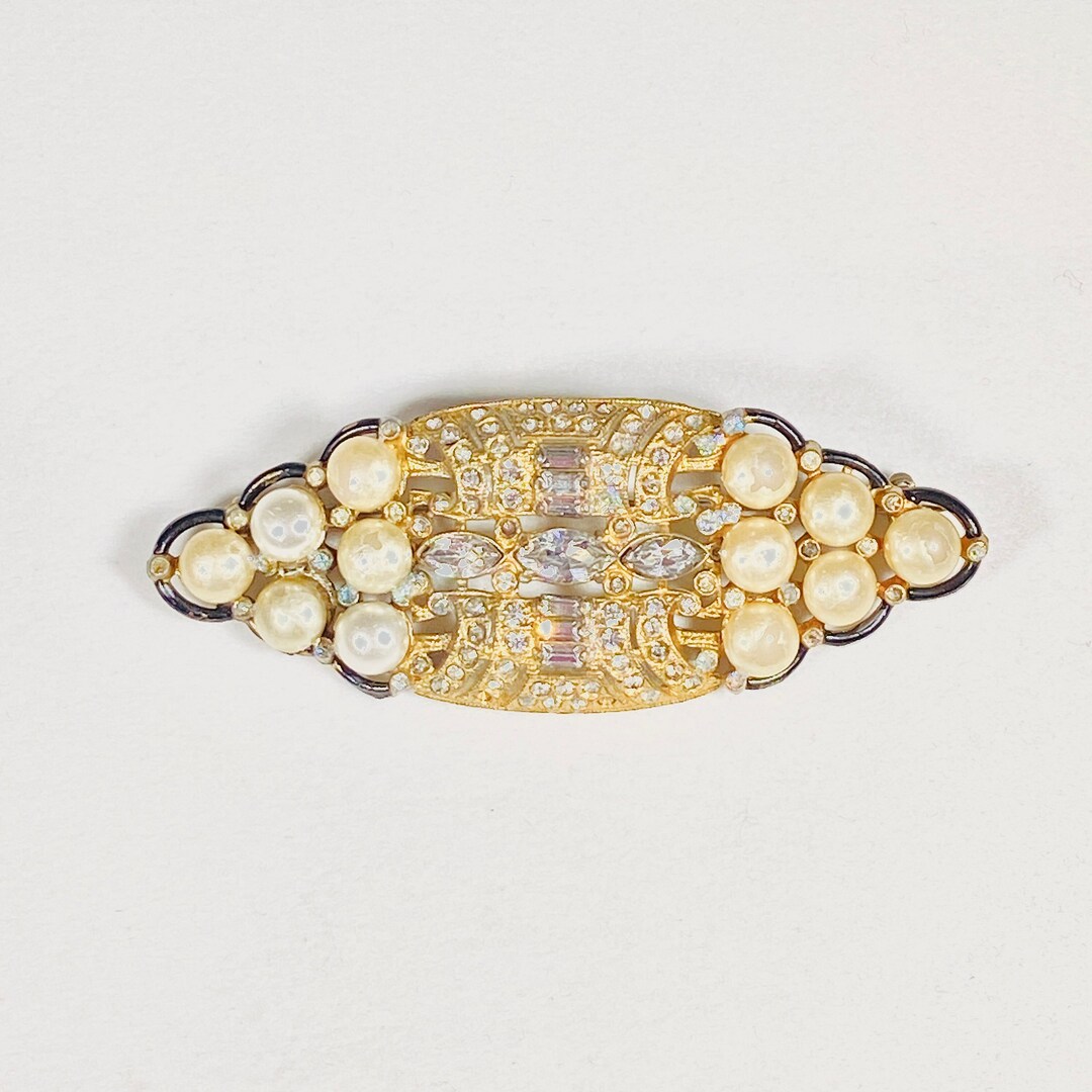 Vintage Gold Tone Pin, Geometric / Art Deco Style Design, Pin Back ...