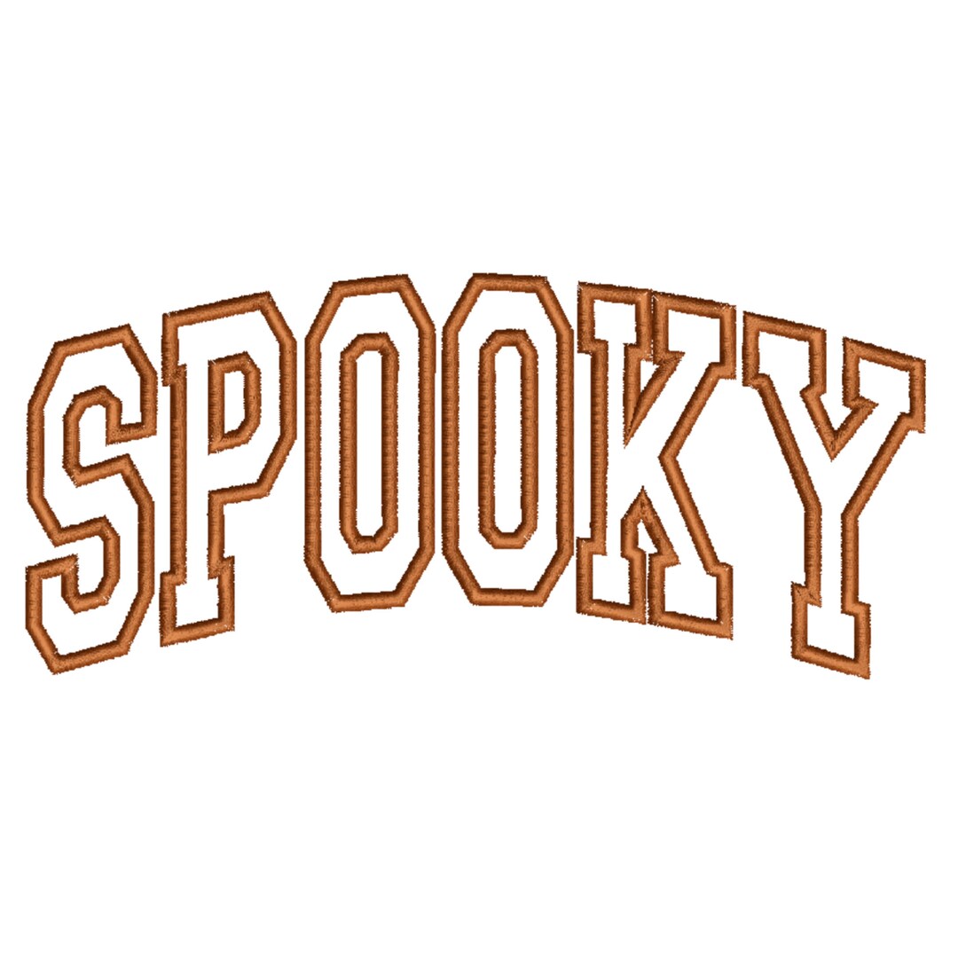 SPOOKY Embroidery FILE, Halloween Embroidery, Trendy Embroidery Design ...