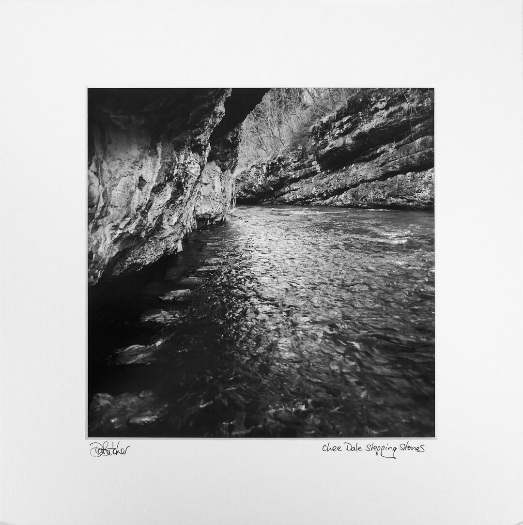 Peak District, Chee Dale Stepping Stones, Mounted Handmade Darkroom ...