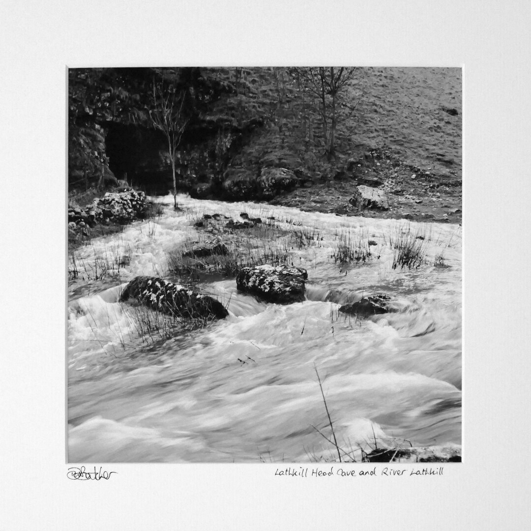 Peak District, Lathkill Head Cave and River Lathkill, Mounted Handmade ...
