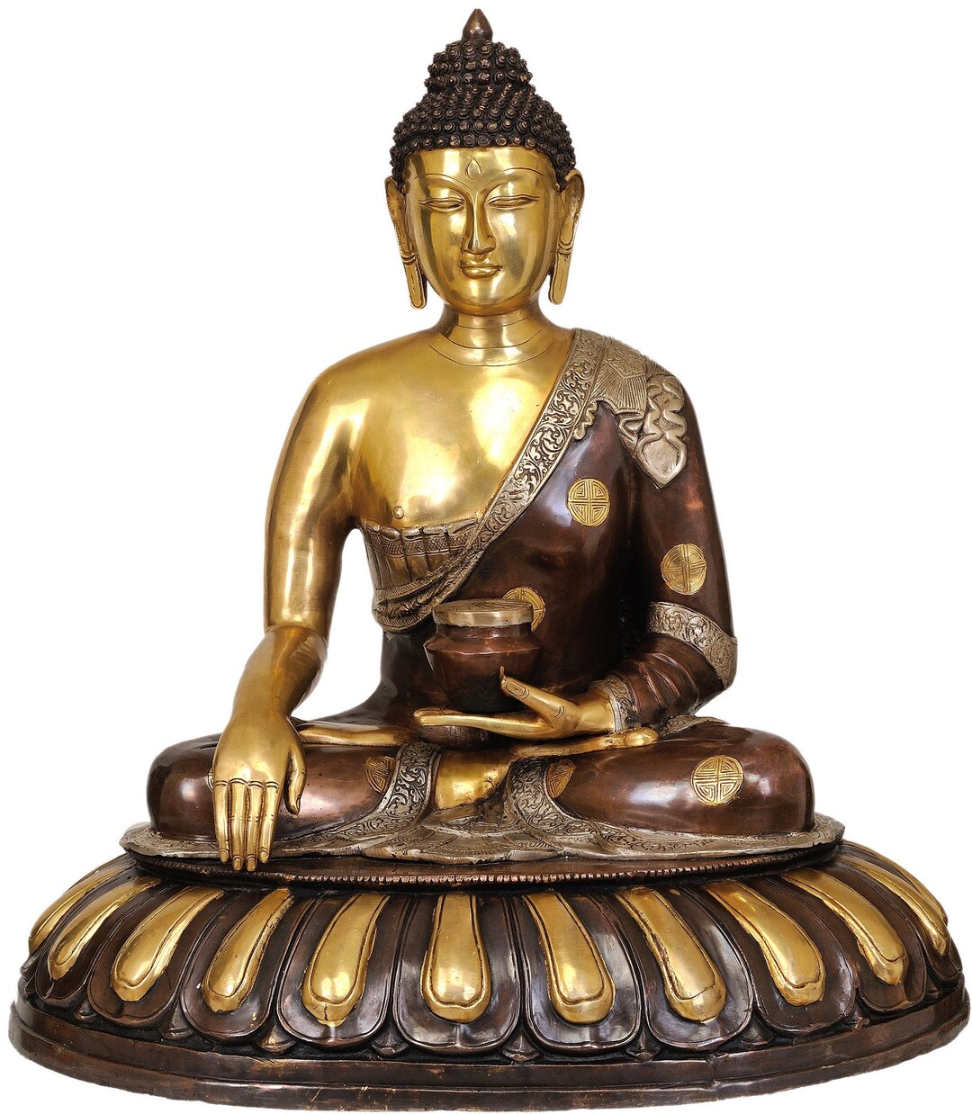 Buddha His Hand in Bhumisparsha Mudra the Lotus Throne - Etsy