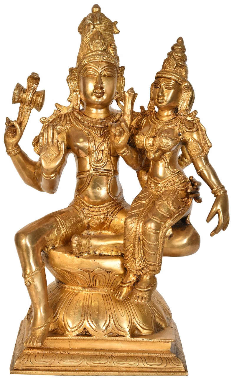15 Shiva With His Wife Parvati by His Side in Brass - Etsy