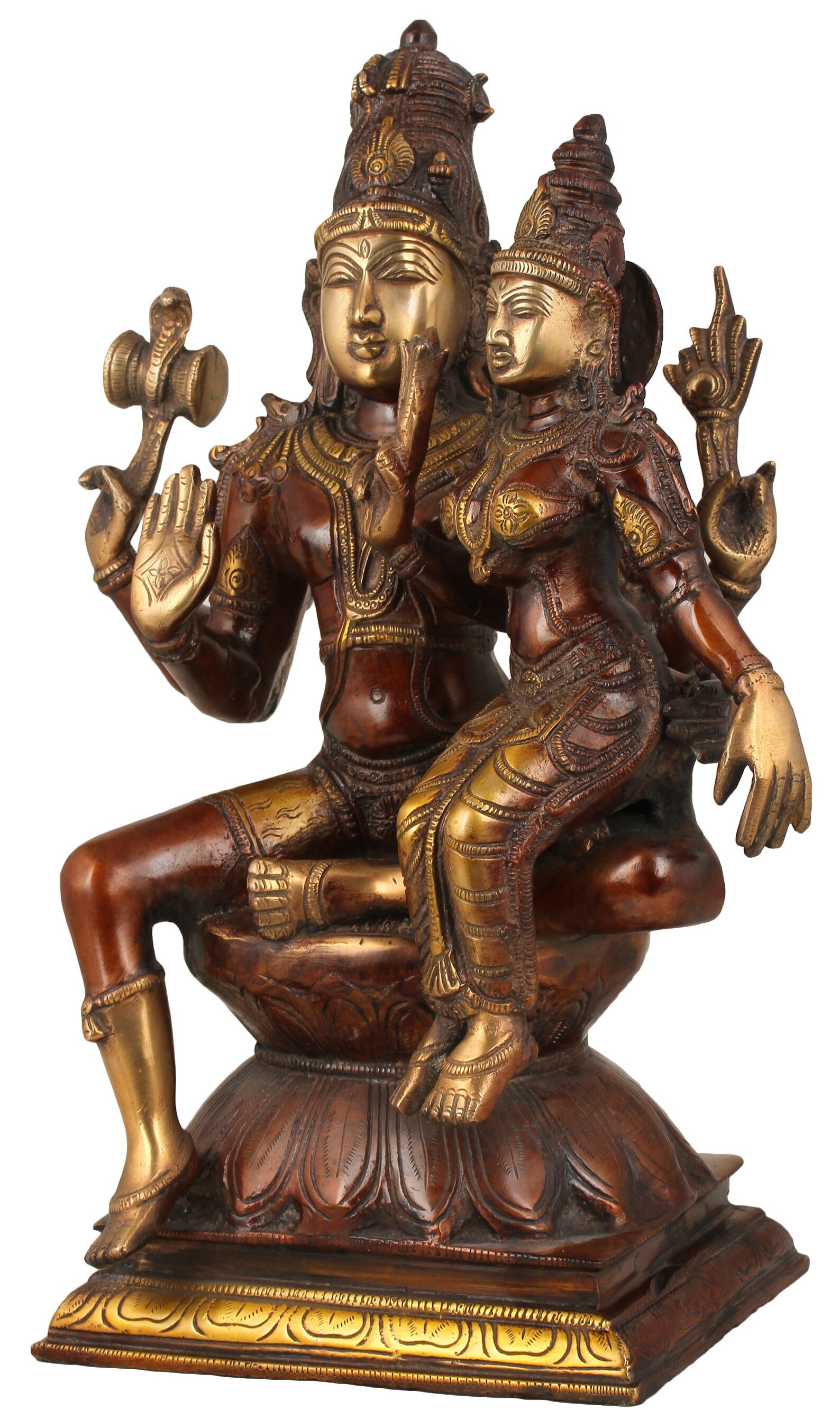15 Shiva With His Wife Parvati by His Side in Brass - Etsy