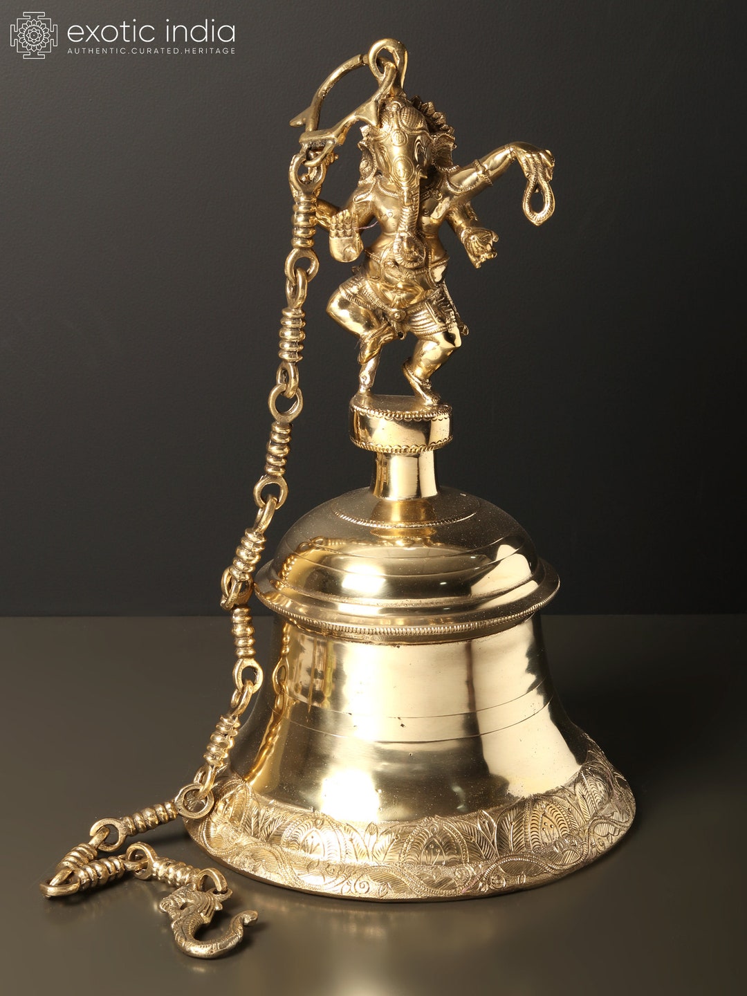 16 Dancing Ganesha Temple Bell in Brass - Etsy