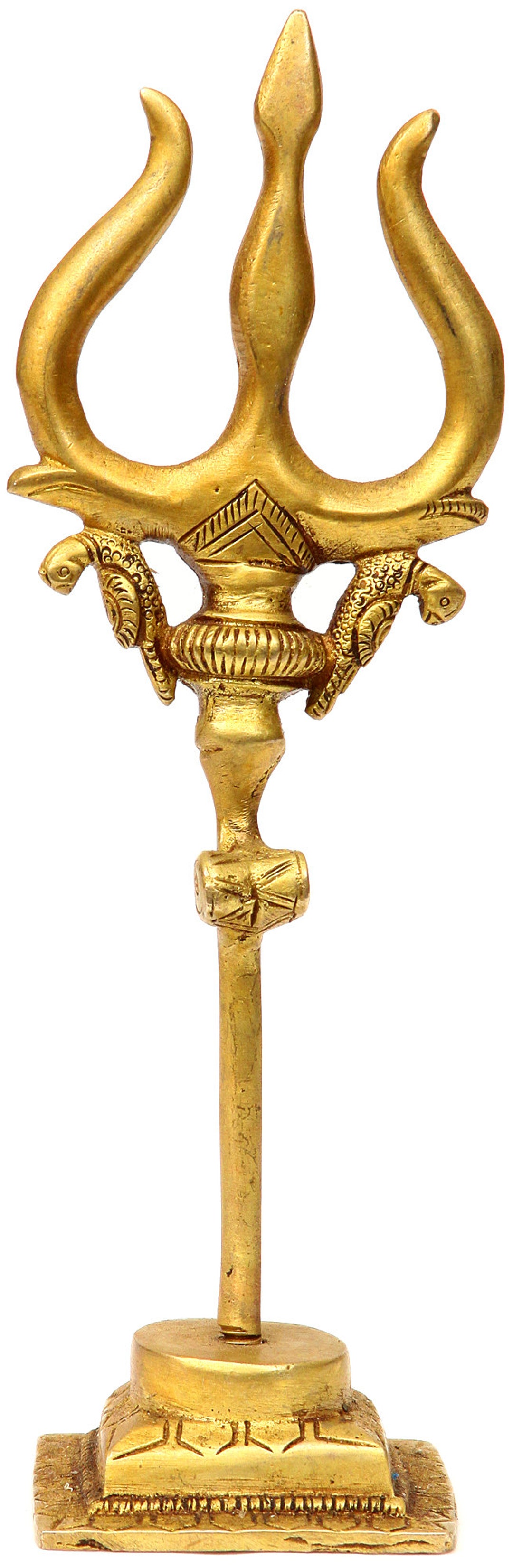 7 the Trident of Lord Shiva With Damaru and Parrot Pair in Brass ...