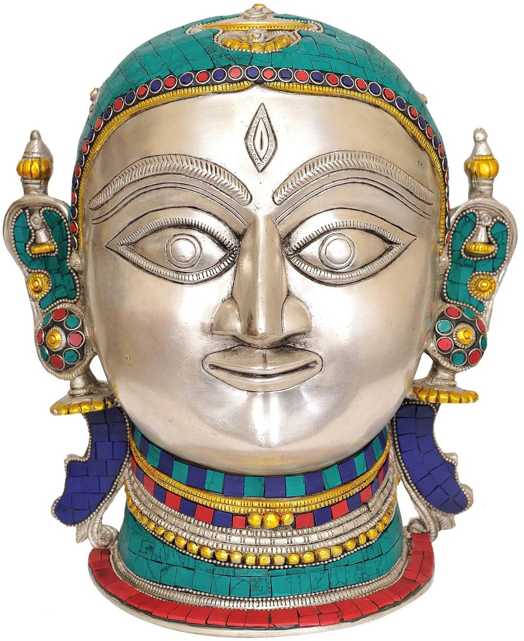 10 Goddess Parvati Mask From Himachal in Brass Handmade Made in India ...