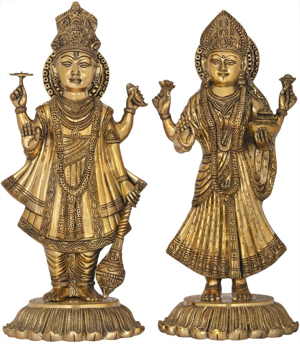 18 Standing Lord Vishnu and Devi Lakshmi on Upturned - Etsy