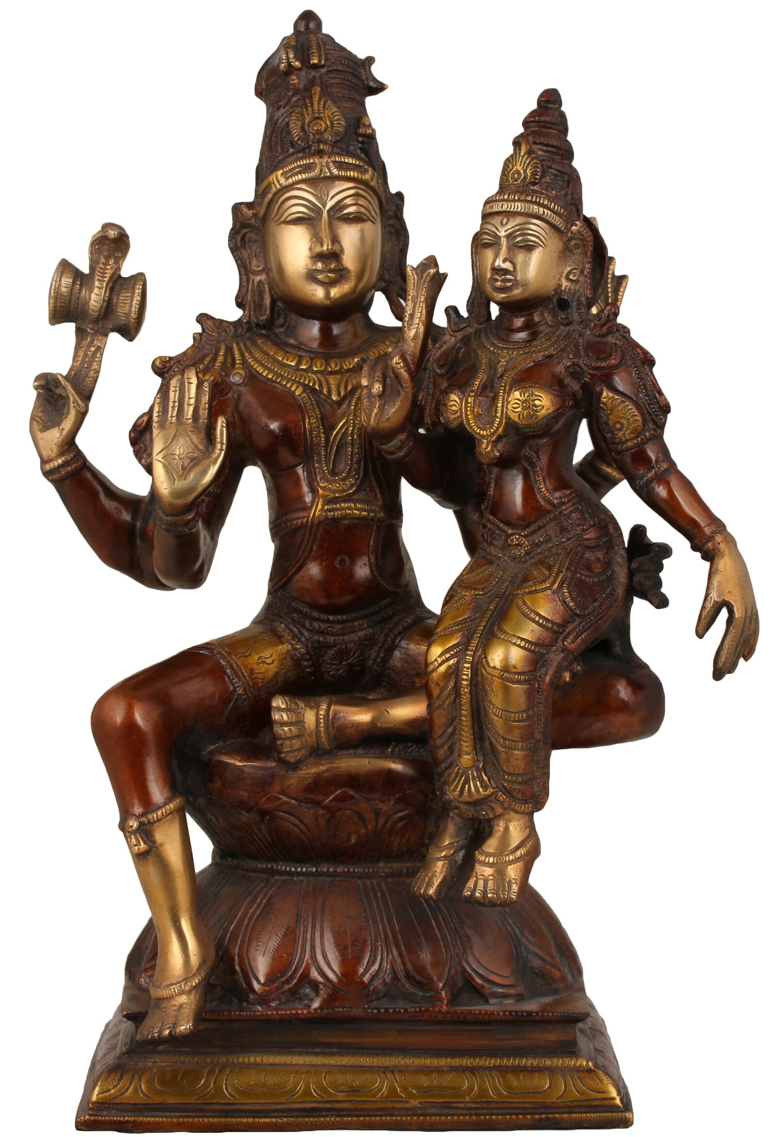 15 Shiva With His Wife Parvati by His Side in Brass - Etsy