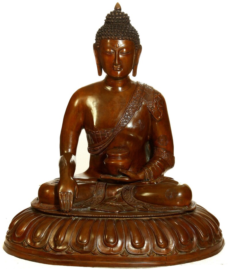 Buddha His Hand in Bhumisparsha Mudra the Lotus Throne - Etsy