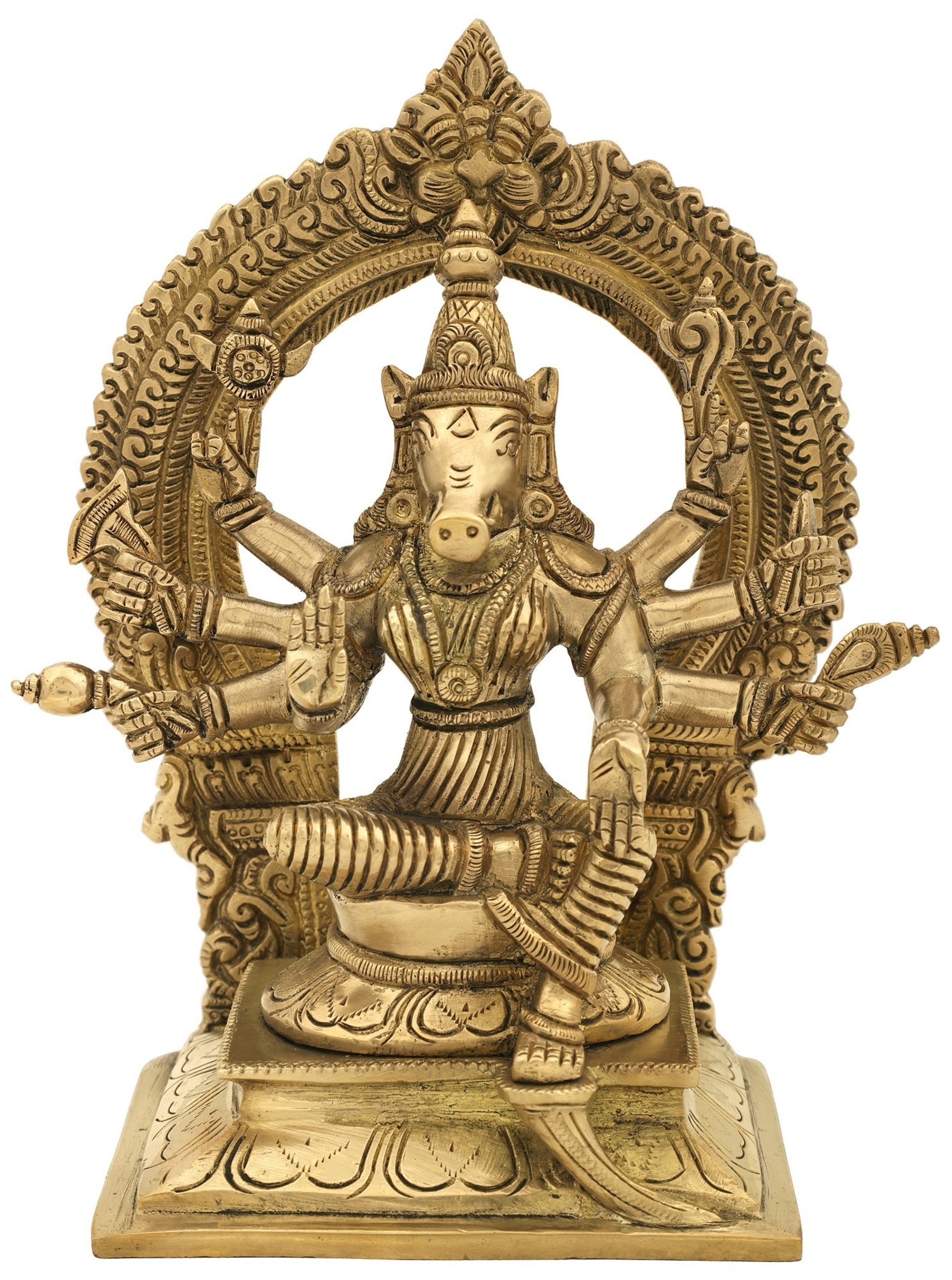 Eight Armed Goddess Varahi Seated on Kirtimukha Prabhawali - Etsy