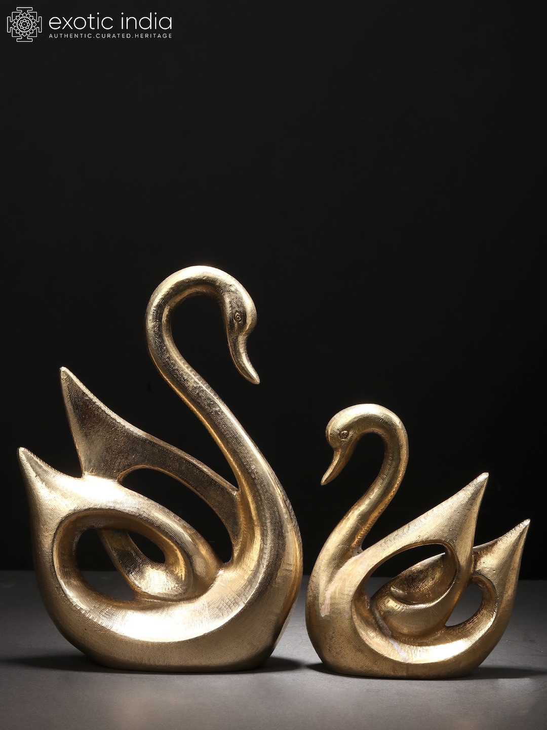 11 Cygnet With Mother Swan Figurine Brass Table Decor - Etsy